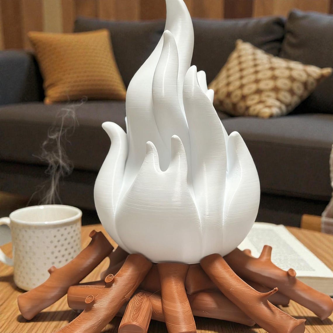 3D Printed Flame Ambient Lamp, Realistic Fire Night Light, 16-color ...