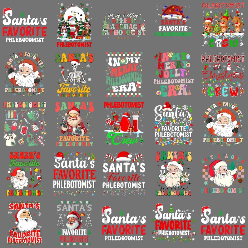 Phlebotomist Santa’s Favorite PNG – Funny Nurse Christmas Holiday Humor ...