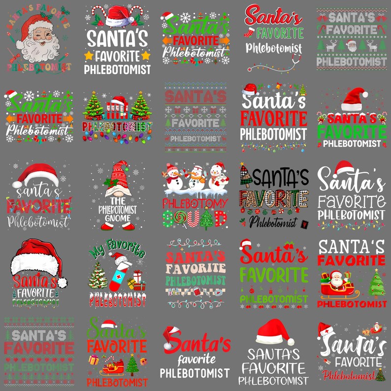 Phlebotomist Santa’s Favorite PNG – Funny Nurse Christmas Holiday Humor ...