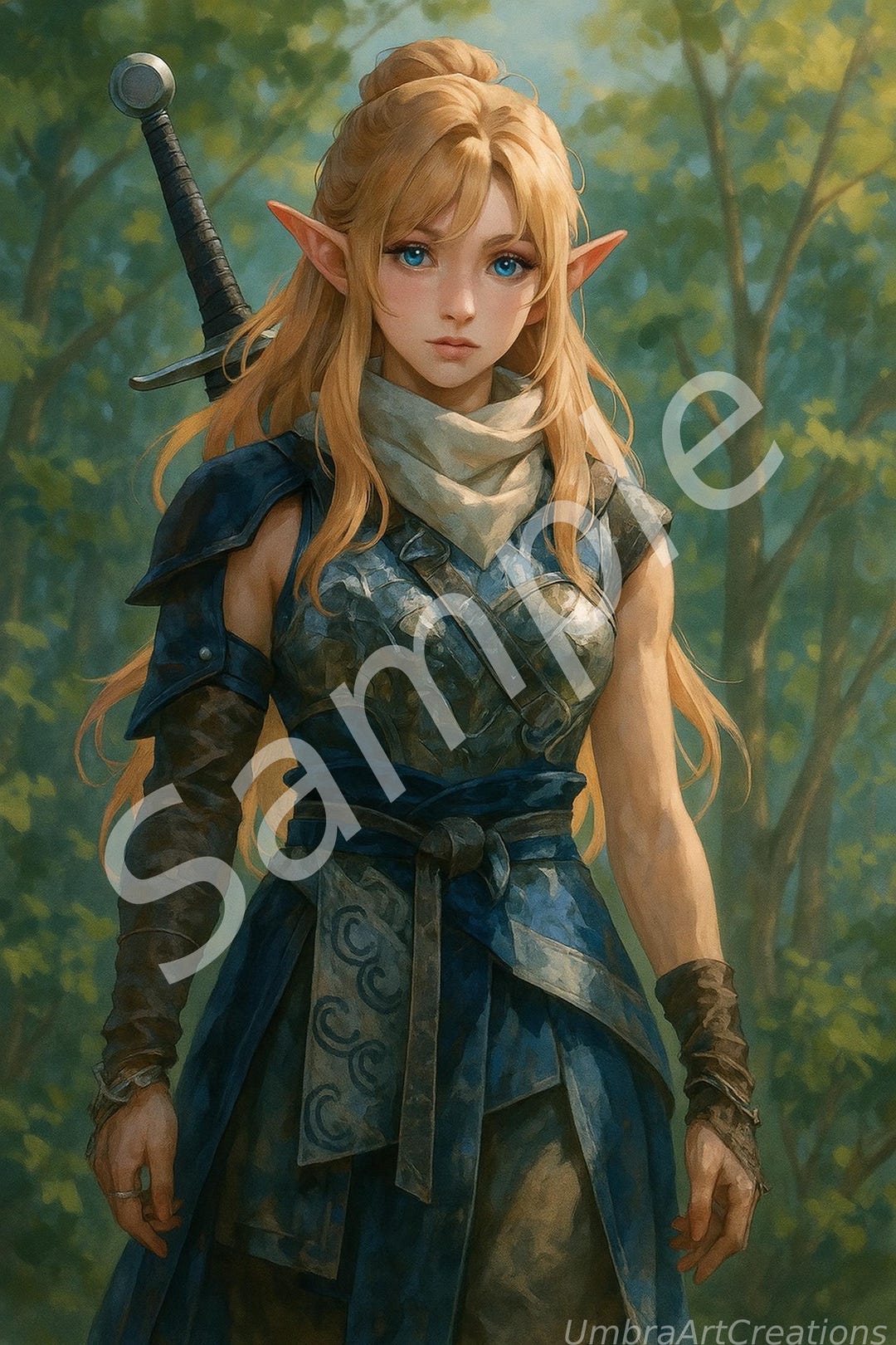 High Elf Fighter Portrait | Fantasy Digital Download | Female Dnd ...