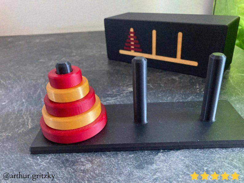 Tower of Hanoi With Storage Box 3D Printing - Blender Modeling ...