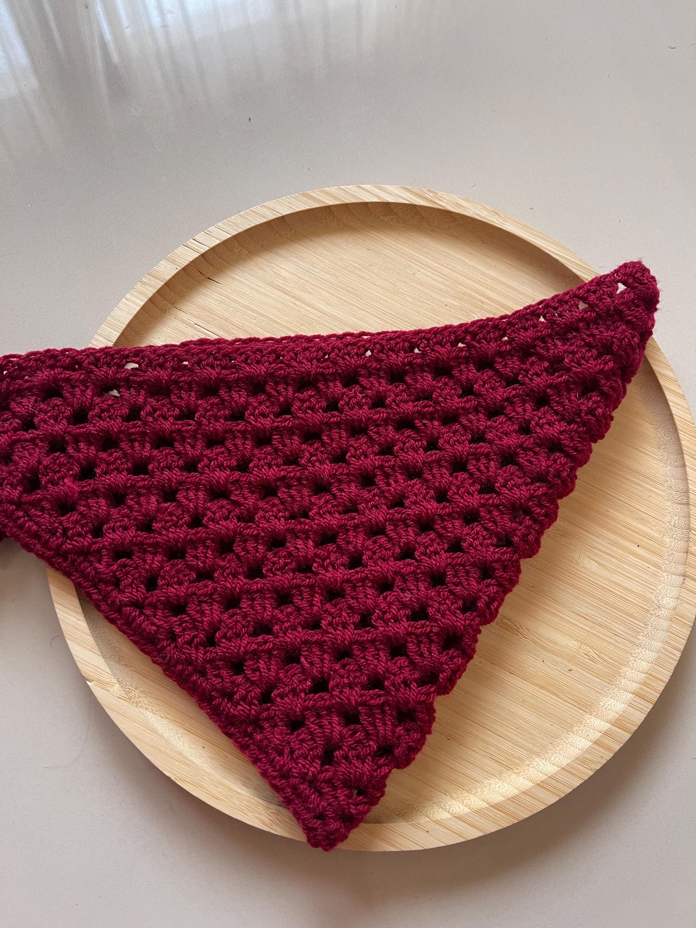 Crochet Bandana | Six Color Stripe Kerchief | Cozy Winter Head Scarf ...