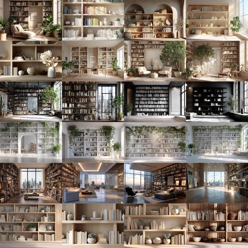 140 Library Zoom Backgrounds | Cozy Home Library & Bookshelves (digital ...