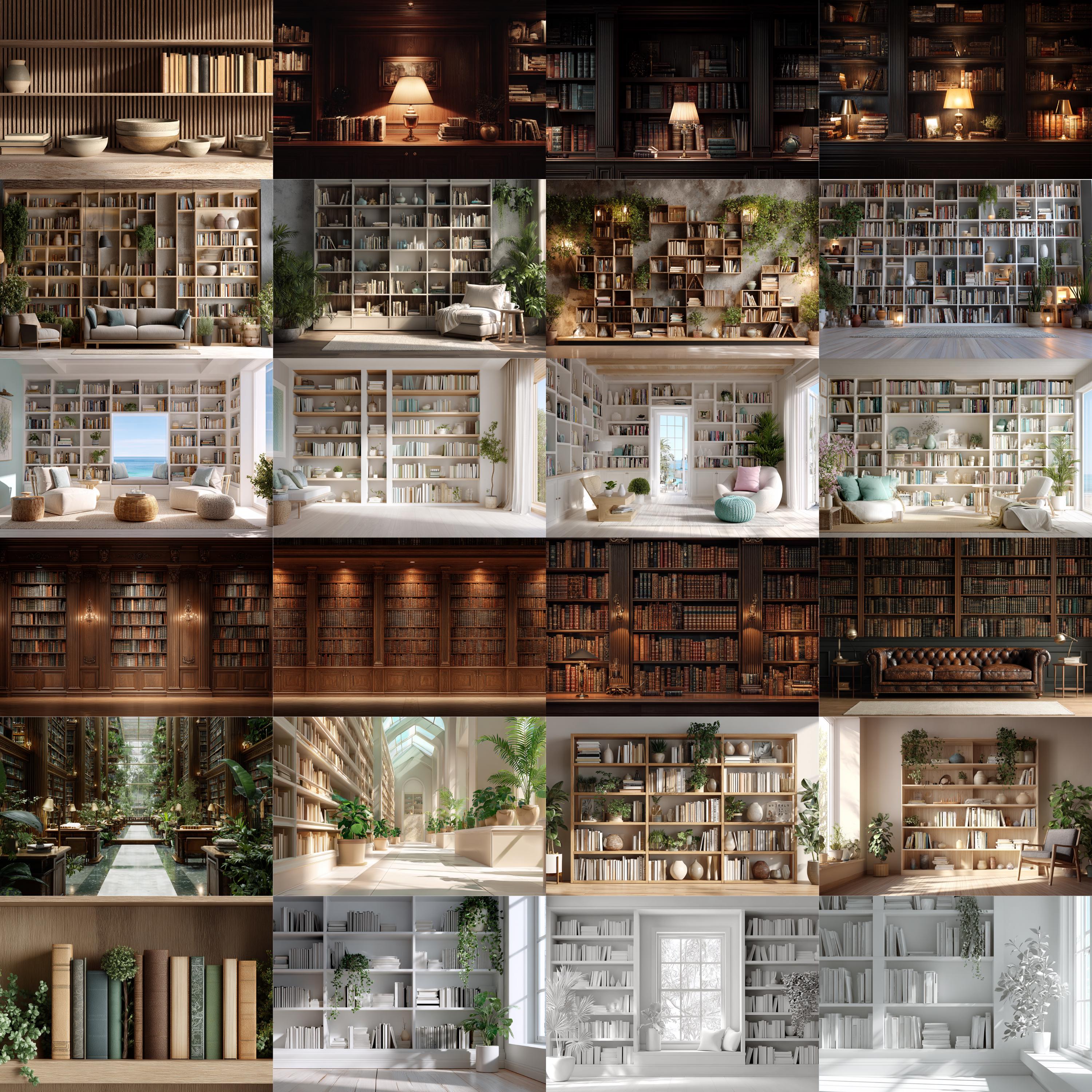 140 Library Zoom Backgrounds | Cozy Home Library & Bookshelves (digital ...