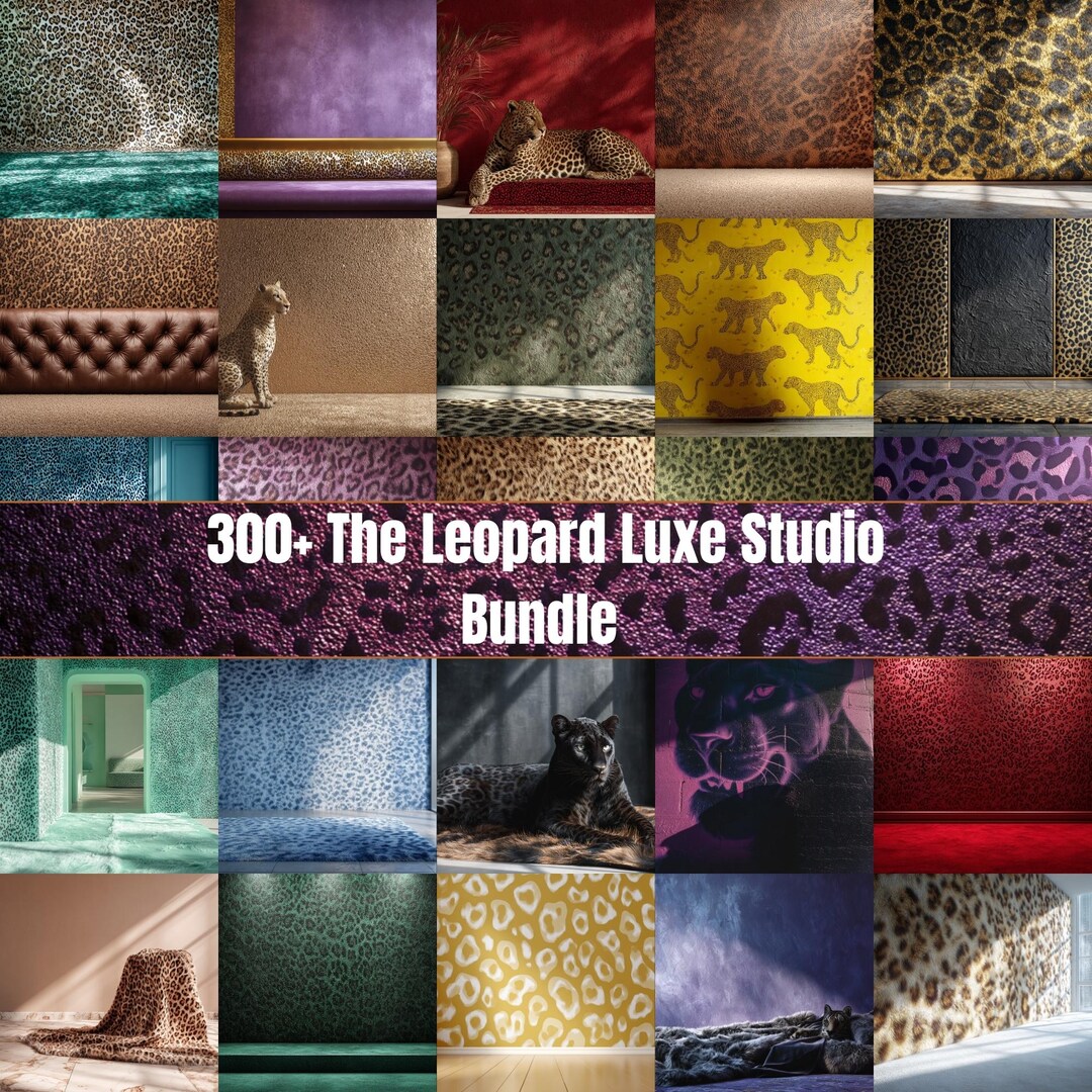 300+ Leopard Luxe Studio Backdrop Bundle Luxury Leopard Wall ...