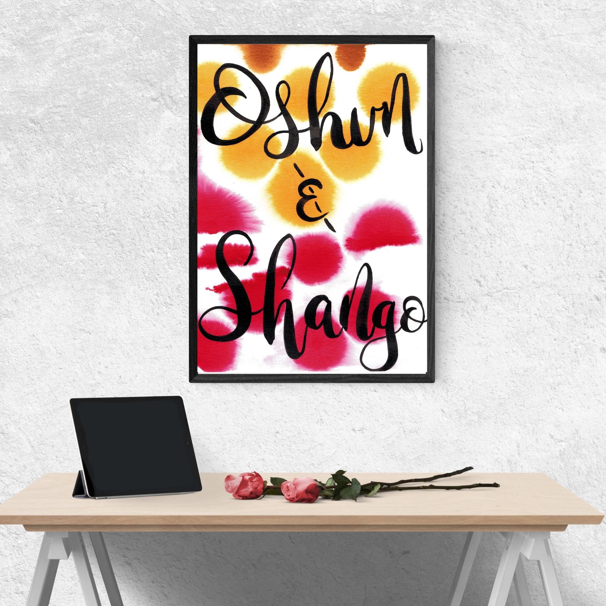 Oshun y Shango ORIGINAL Art PRINT Orisha Yoruba Isese - Etsy España