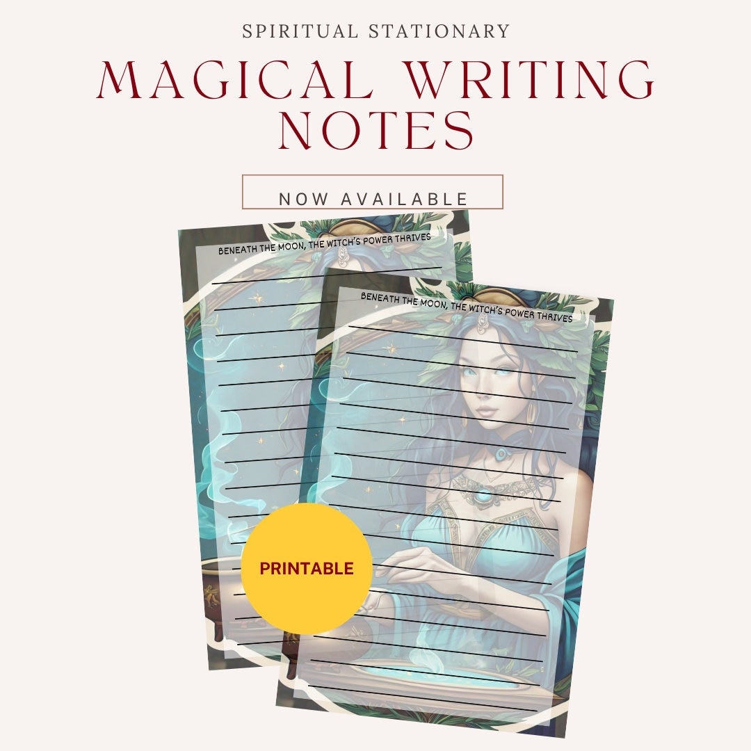 Mystical Moon Witch & Owl Notes - Digital Stationary for Infinite ...