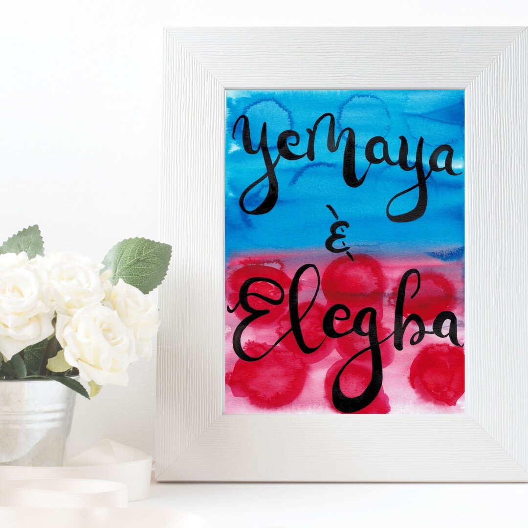 Yemaya and Elegba - Original Art PRINT - Orisha - Yoruba - Isese ...