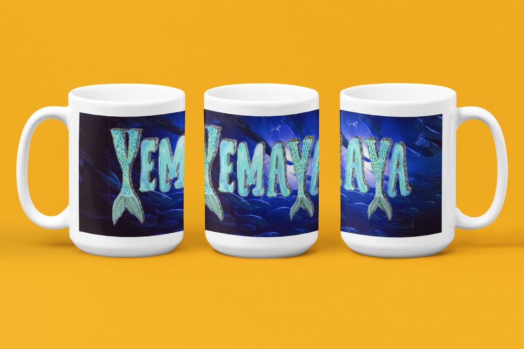 Yemaya (deep Sea Background) - 15oz White Ceramic Mug - Lucumi ...