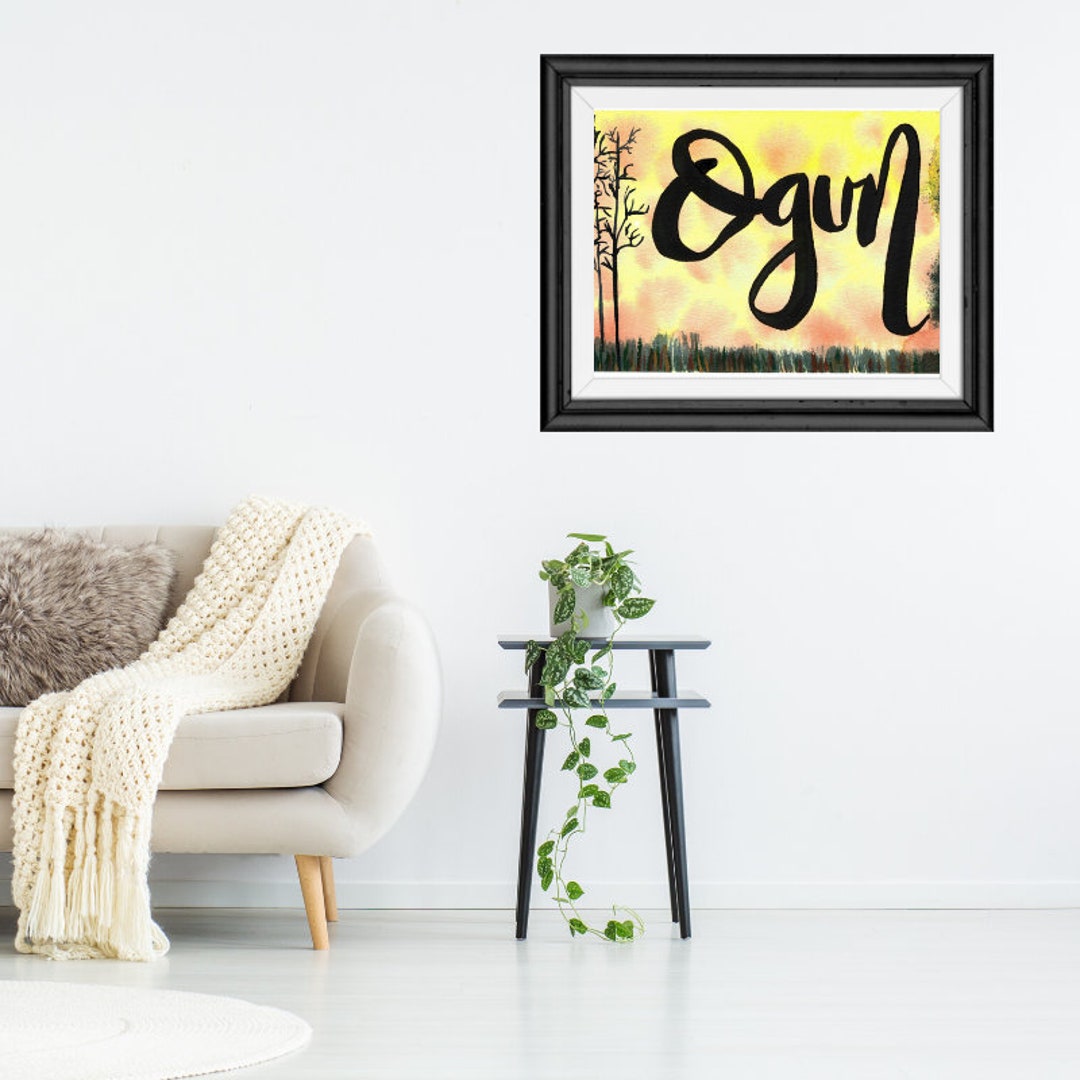 Ogun - Original Art PRINT - Ogun - Warrior - Ajagun - Orisha - Yoruba ...