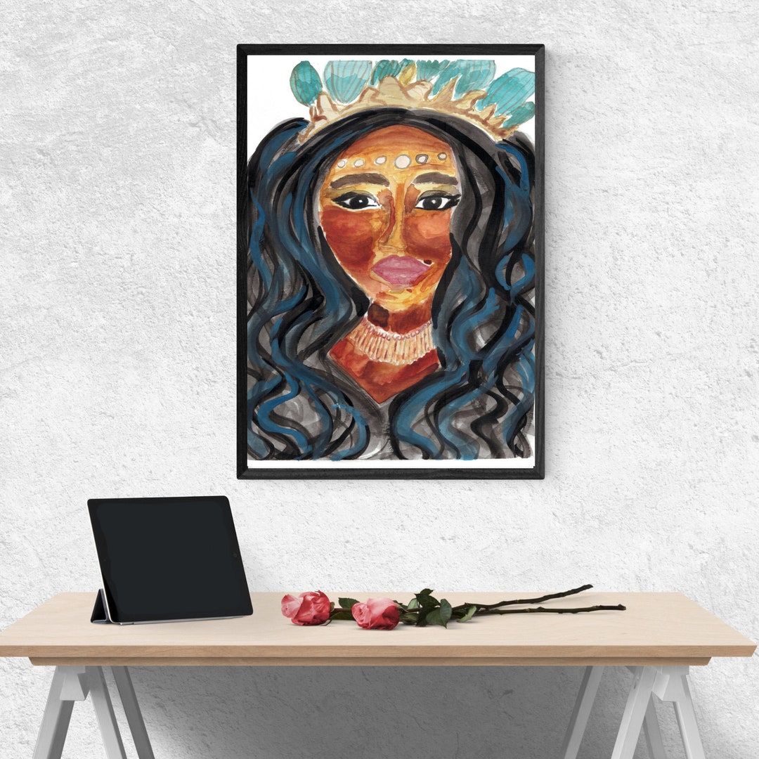 Yemaya Reina de las Aguas Arte Original IMPRIMIR Orisha Yoruba Isese ...