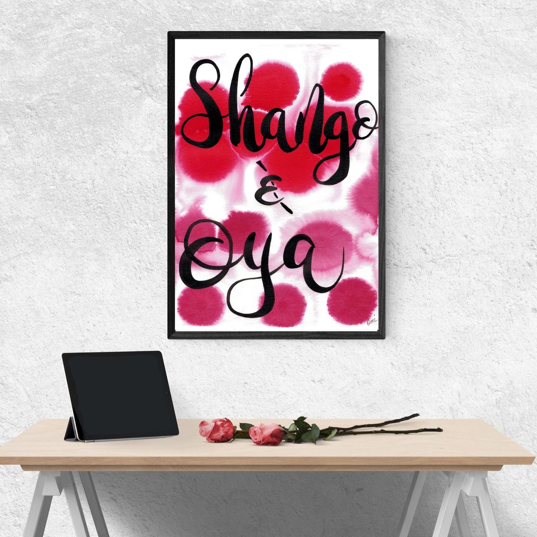 Shango and Oya - Original Art PRINT - Orisha - Yoruba - Isese - Lukumi ...