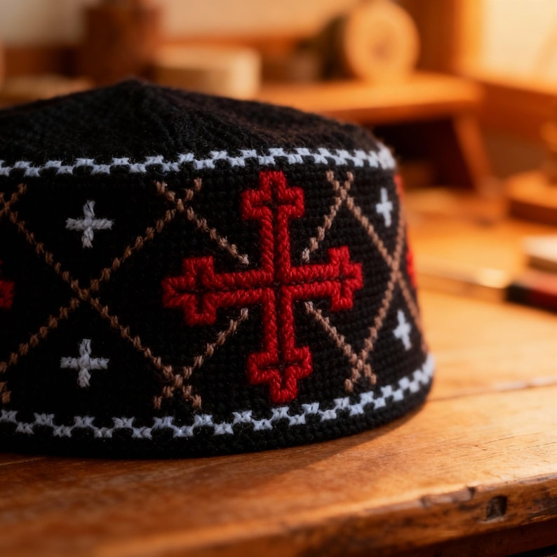 Black Orthodox Skufia • Christian Monk Cap • Handmade Clergy Hat ...