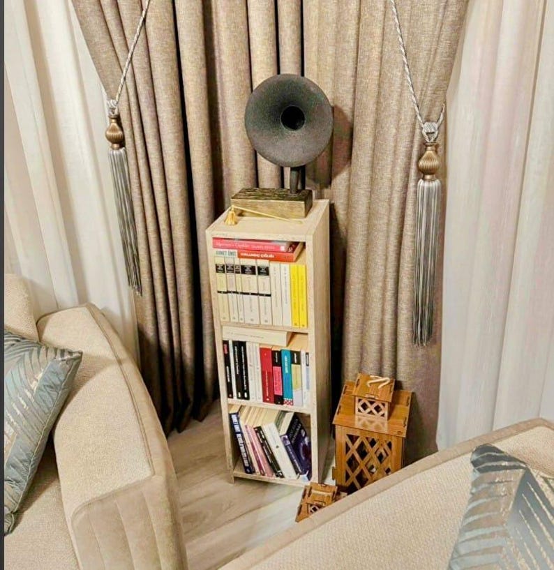 Travertine Look Side Table, Minimalist Pedestal Stand, Modern Display ...