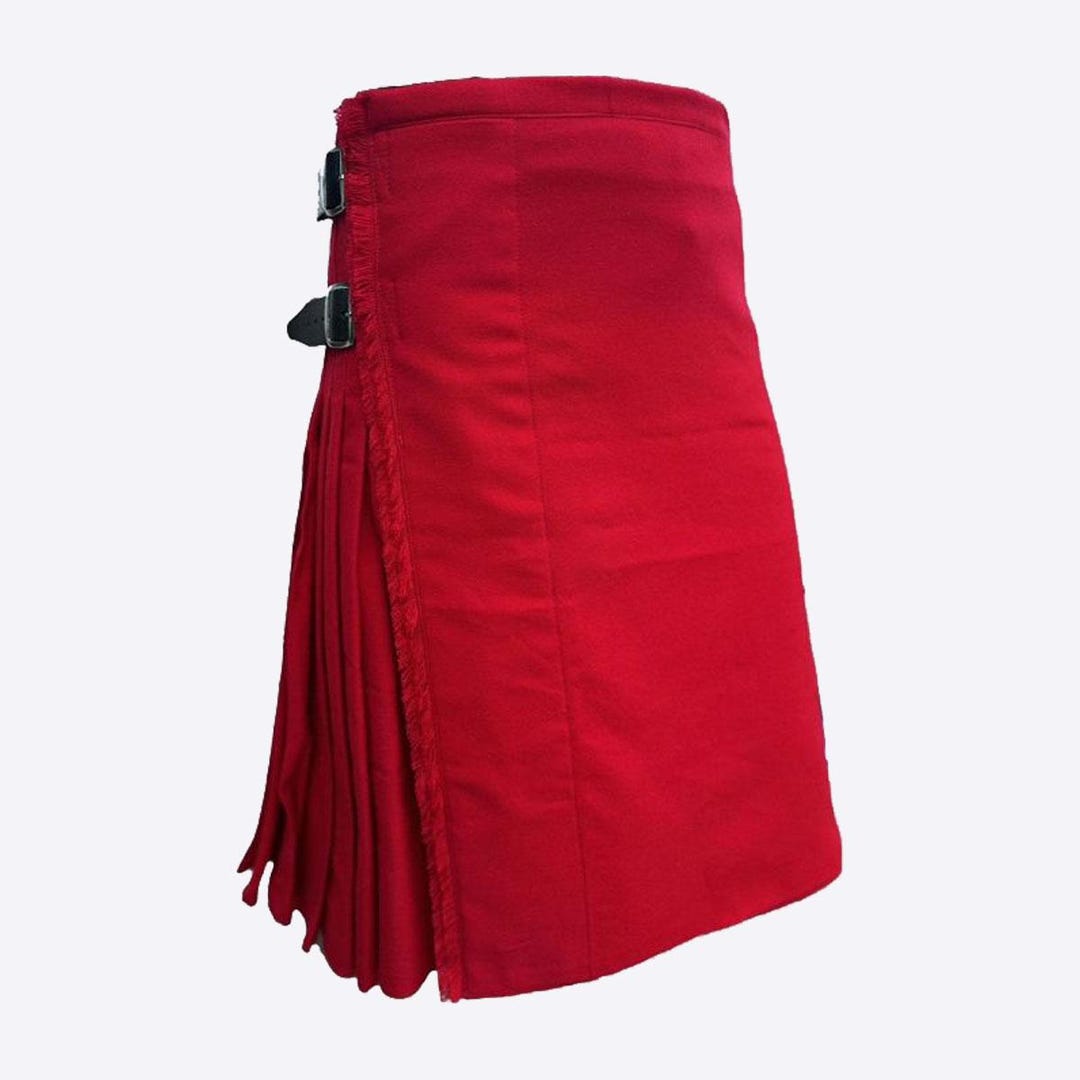 Solid Red Modern Tartan Kilt - Etsy