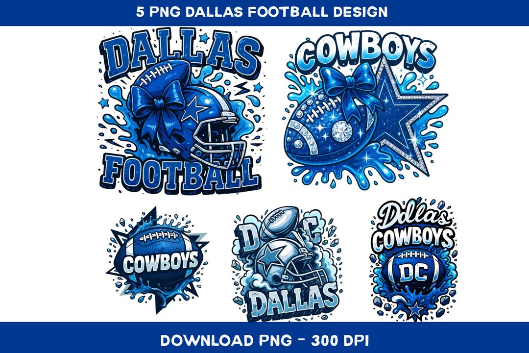 Dallas Football PNG Bundle, Blue Star Helmet Clipart, American Football ...