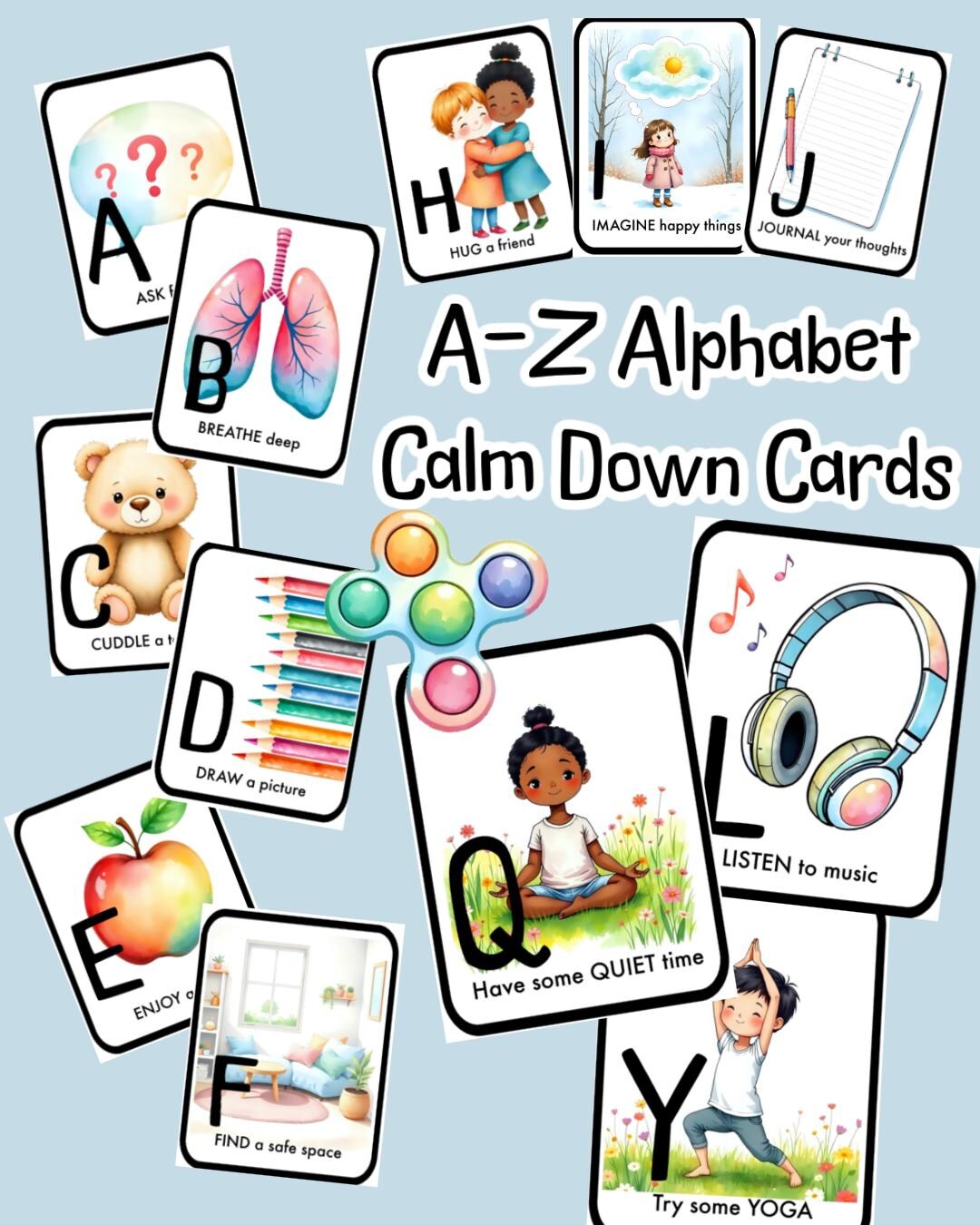 ABC Calm Down Cards - Etsy