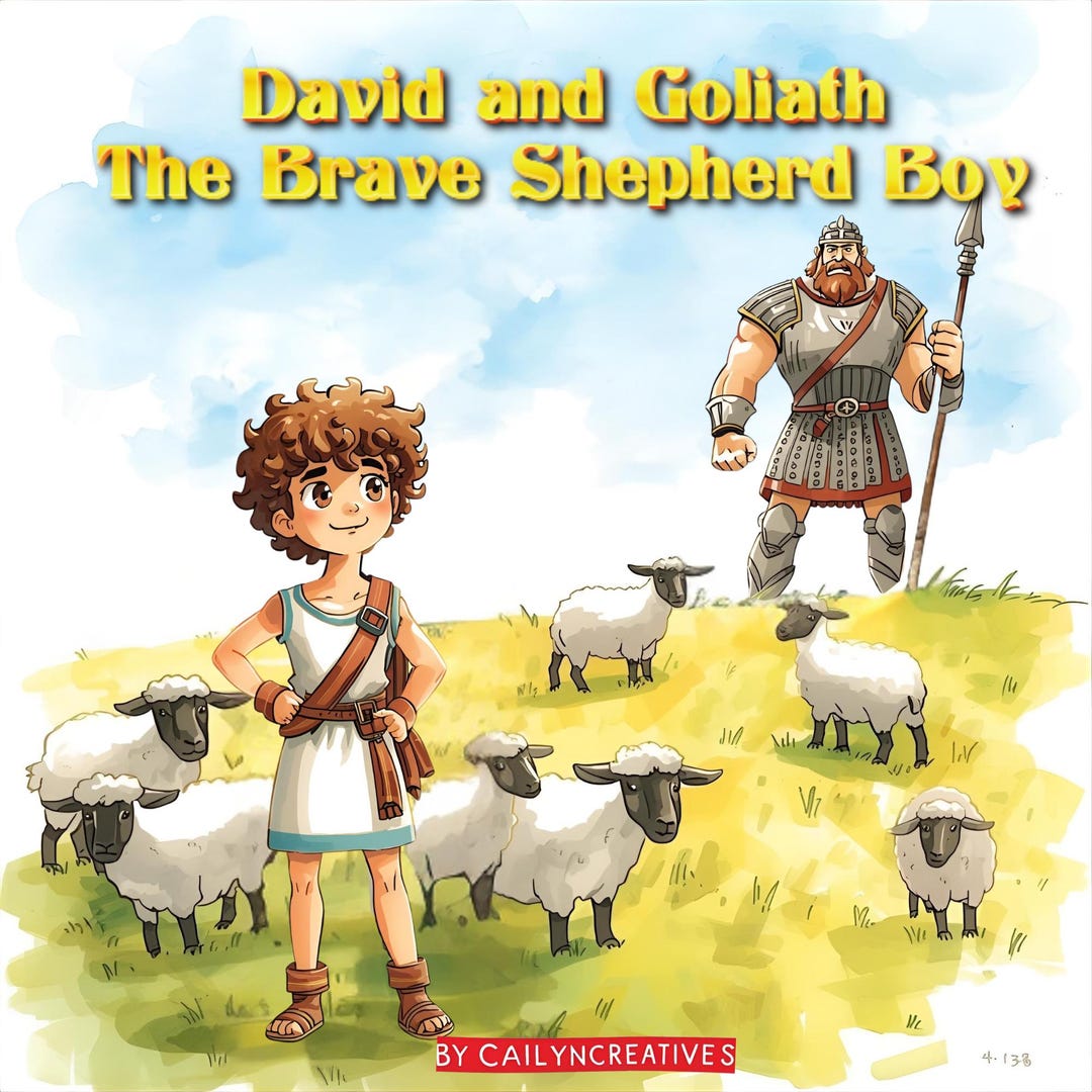 David and Goliath Storybook: Watercolor Kids Bible Lesson (PDF Download ...