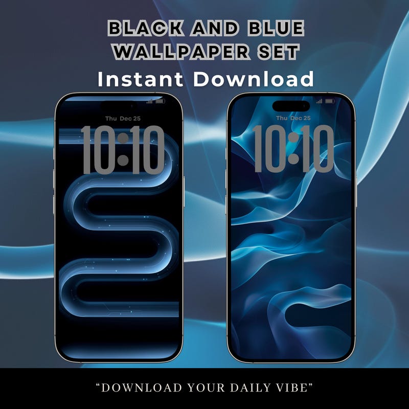 Wallpaper Black Blue - Etsy