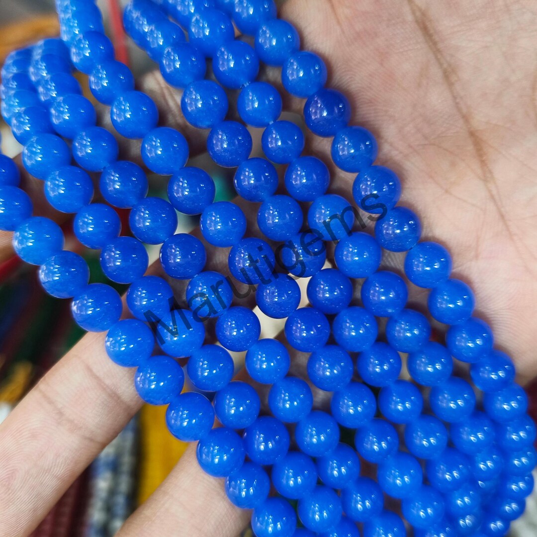 Royal Blue Jade Beads, Smooth Round Gemstone, 4-4 Mm Full Strand - Etsy
