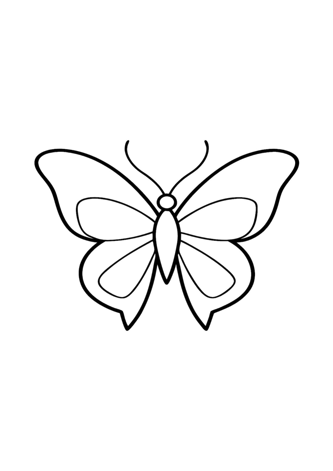 Cute Butterfly Coloring Page | Printable Kids Coloring Sheet | Fun ...