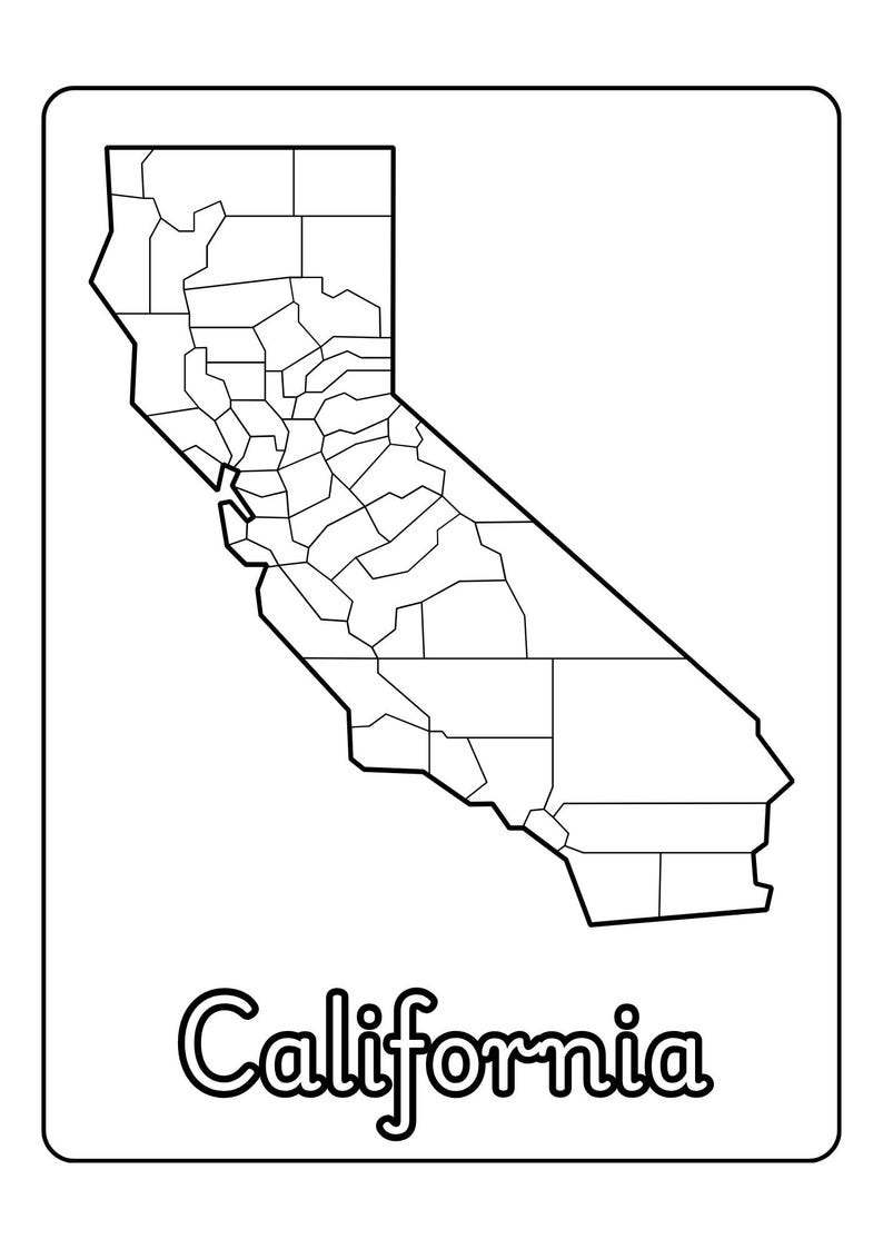 United States Coloring Book | Printable USA Map Coloring Pages for Kids ...