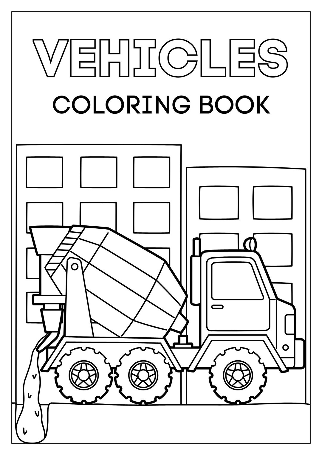 Vehicles Coloring Book for Kids: Transportation Activity (printable) - Etsy