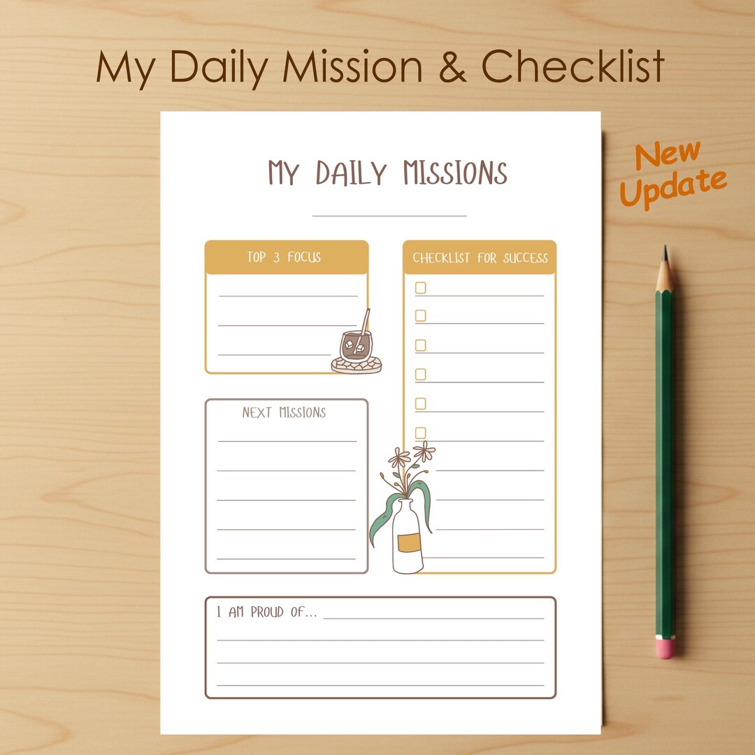 Daily Mission & Checklist | Kids to Do List | Homeschool Daily Schedule ...