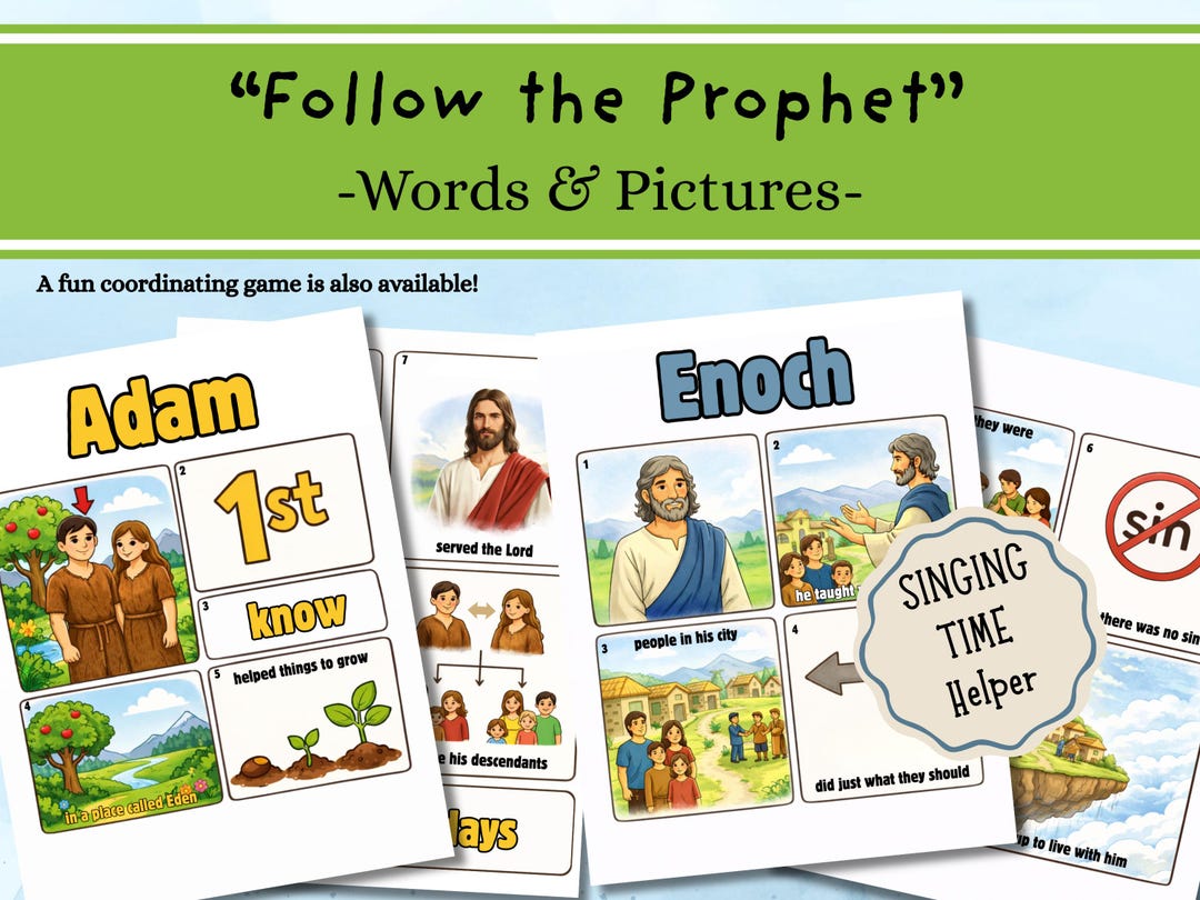 Follow the Prophet Singing Time Visual Aids | Printable LDS Primary ...