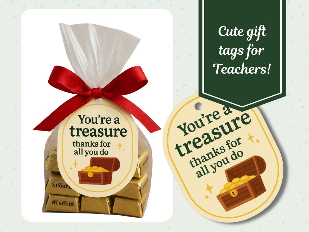 You’re a Treasure Gift Tag PDF • Teacher Appreciation - Etsy