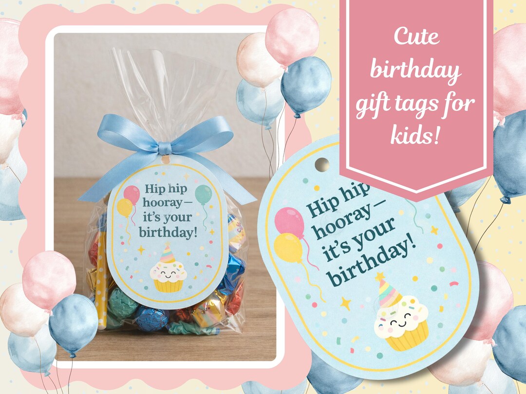 Hip Hip Hooray It’s Your Birthday Gift Tag | LDS Primary Printable - Etsy