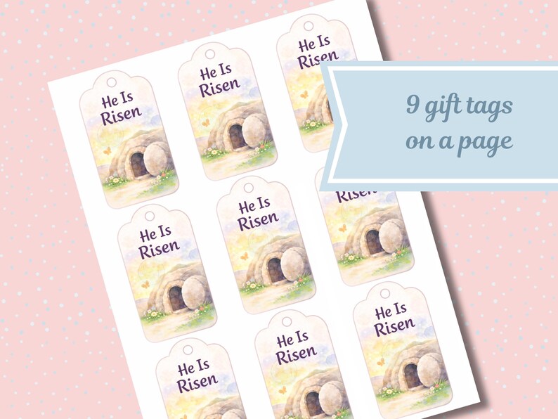 He is Risen Gift Tags Printable | Christian Easter | LDS Primary Treat ...