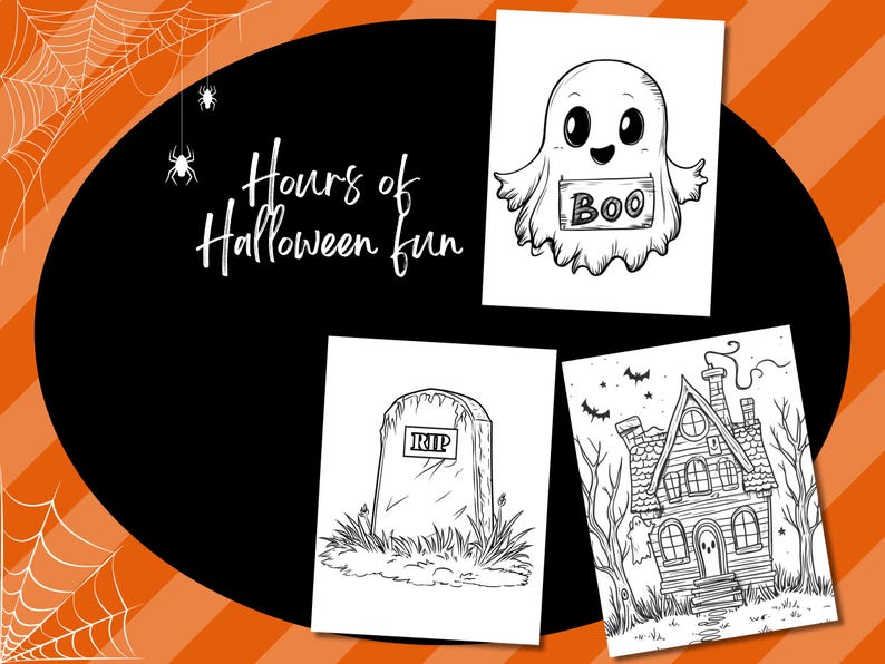 Halloween Coloring Pages | Cute Haunted Houses & Ghosts (PDF Download ...