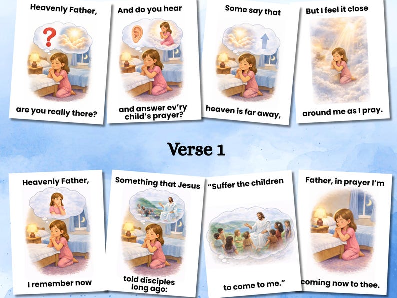 Aides visuelles pour l'heure du chant d'une prière d'un enfant ...