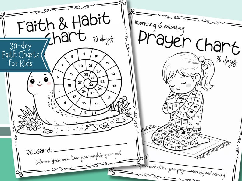 30-day Faith Charts for Kids | Printable Prayer & Scripture Reading ...