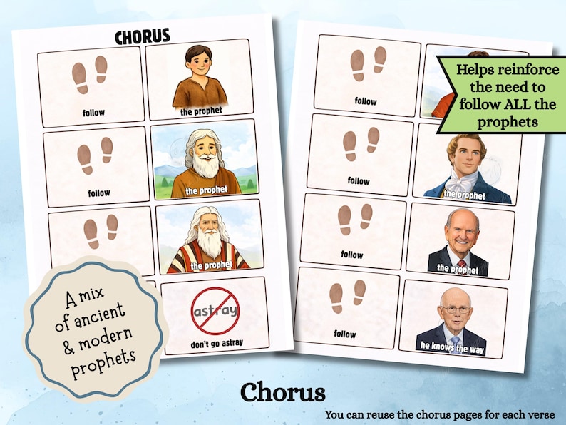 Follow the Prophet Singing Time Visual Aids | Printable LDS Primary ...