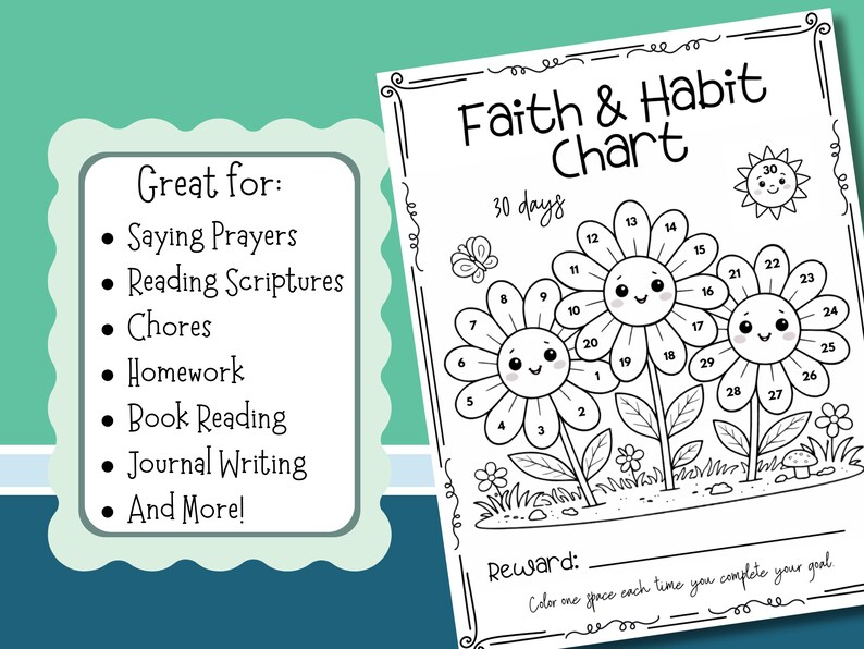 30-day Faith Charts for Kids | Printable Prayer & Scripture Reading ...