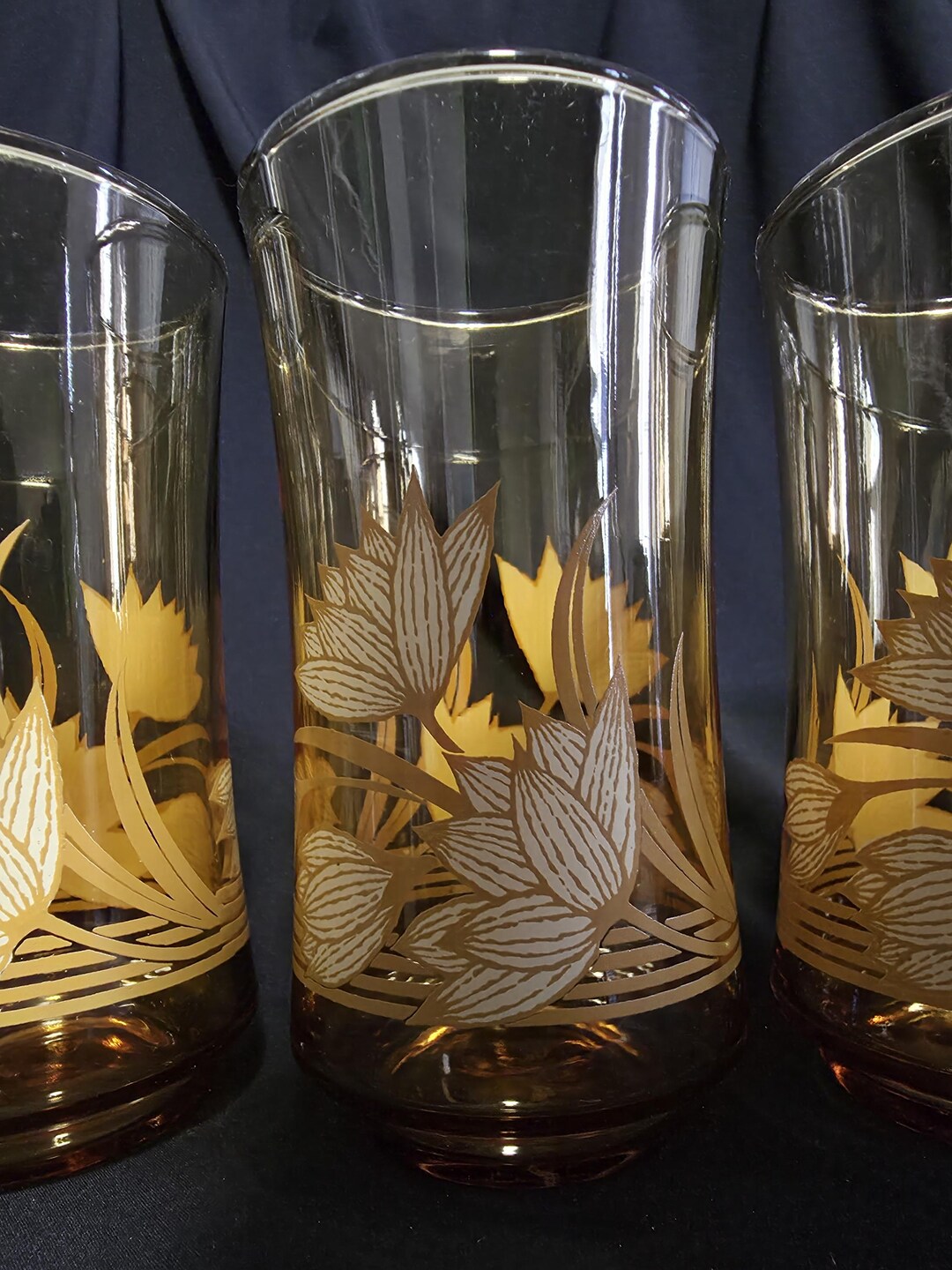 Libbey Amber Country Garden Juice Glasses - 3 - Etsy
