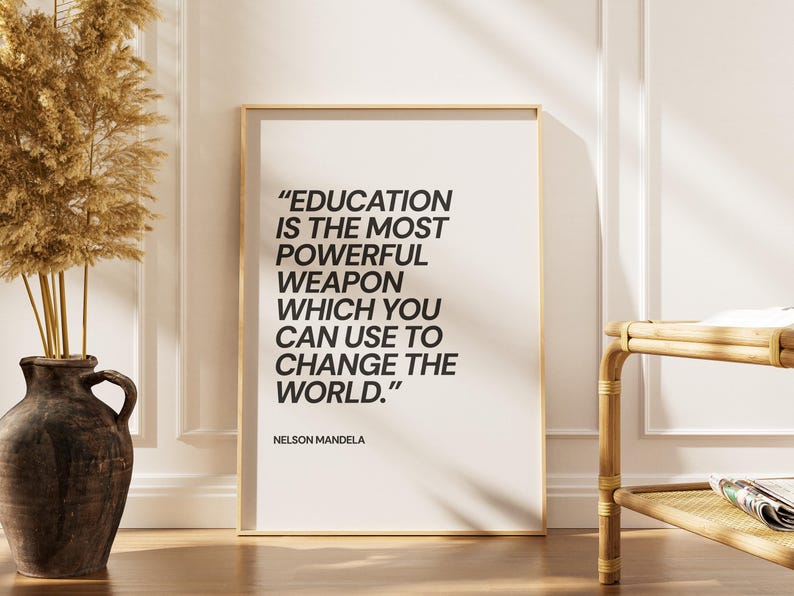Nelson Mandela Classroom Quote Poster: Educational Wall Art (digital ...