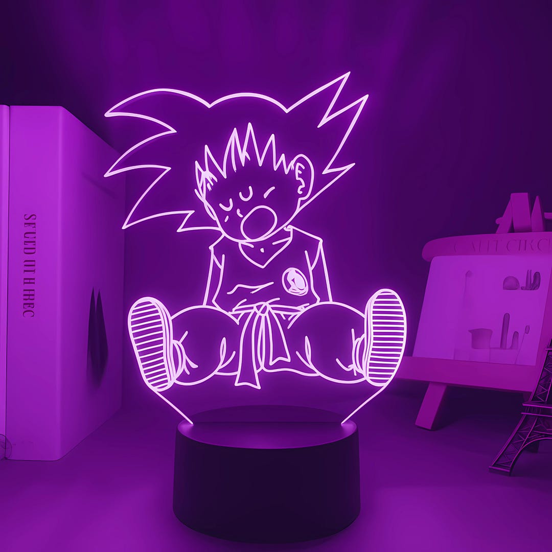 Dragon Ball Goku 3D LED Night Light • Anime Lamp for Bedroom Decor • 16 ...