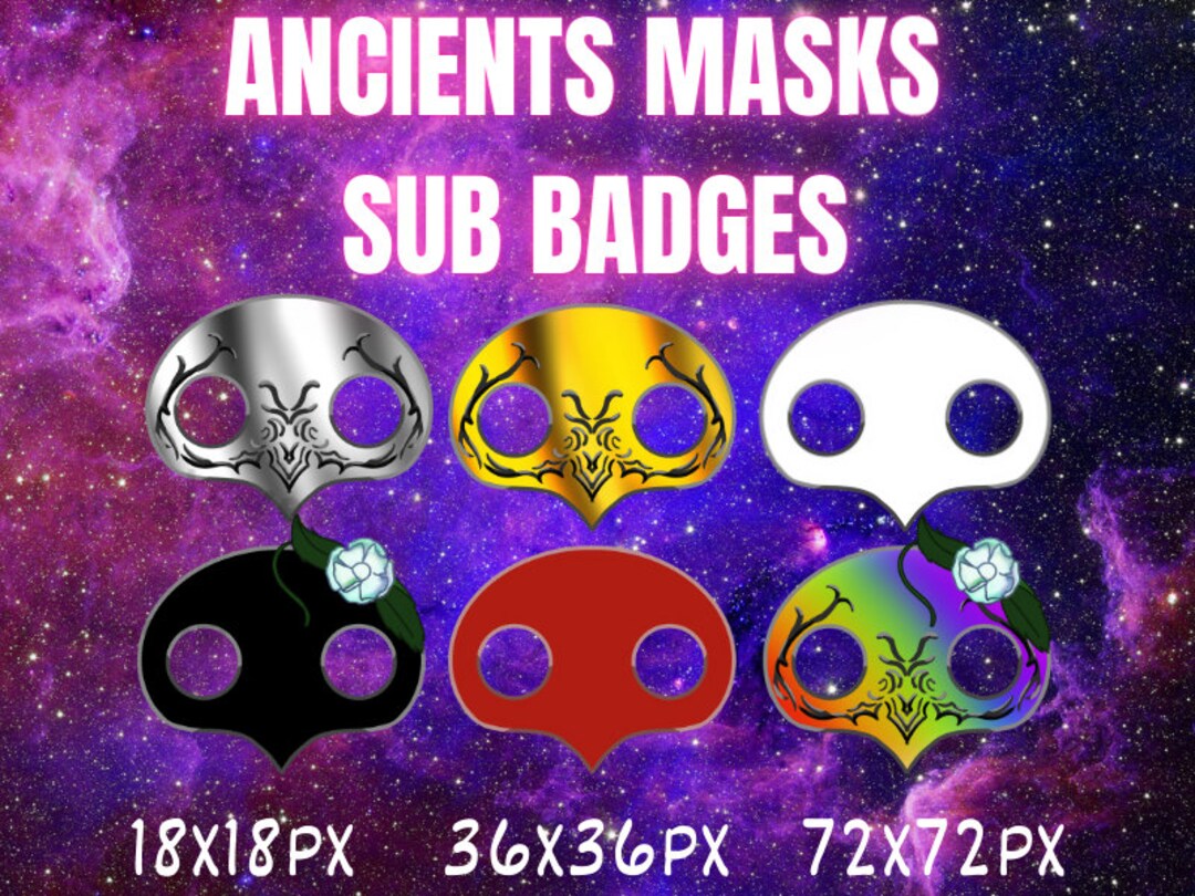 Ancient Mask Twitch Sub Badges | DIGITAL DOWNLOAD - Etsy