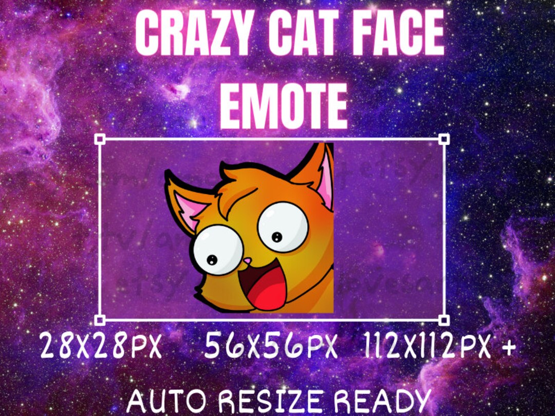 Crazy Cat Face Twitch Emote | DIGITAL DOWNLOAD - Etsy
