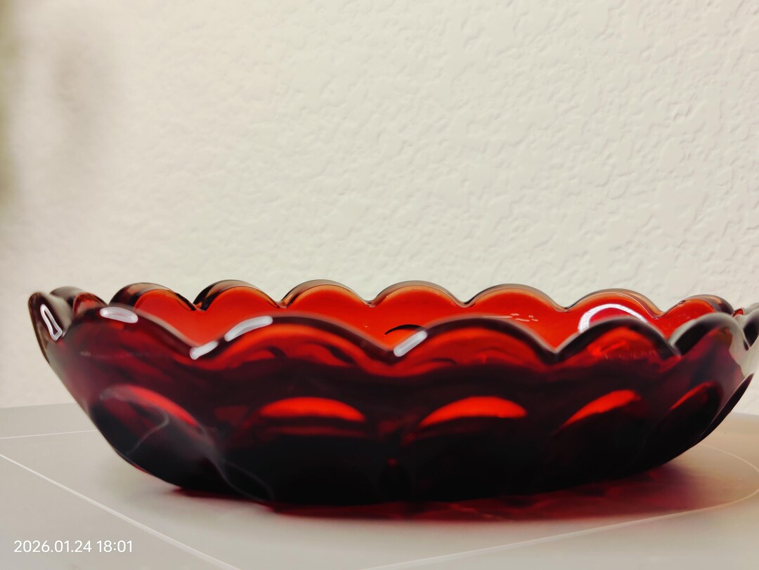 Vintage Imperial Glass Ruby Red Relish Dish | Mid Century Divided Bowl ...