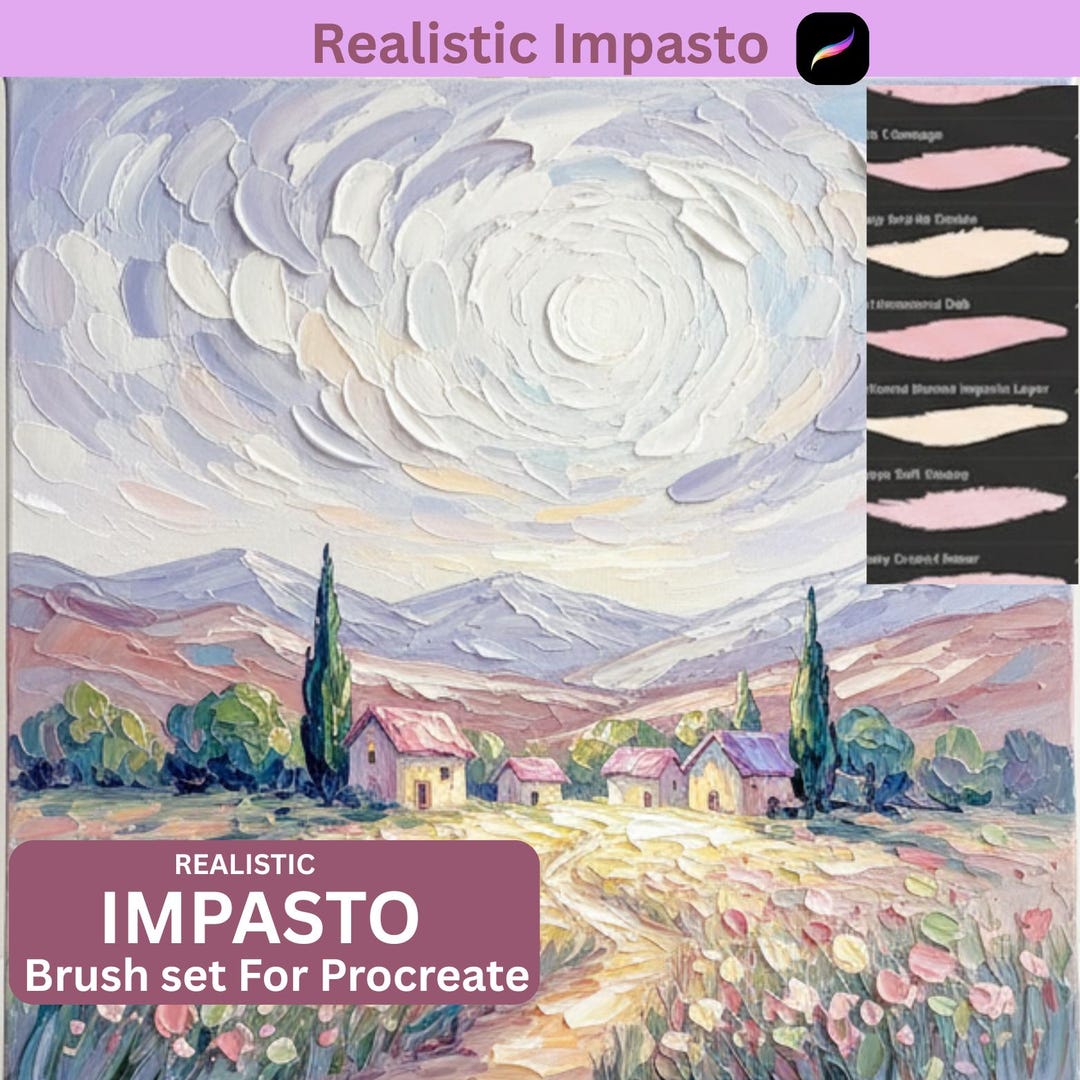 Realistic Impasto Oil Procreate Brushes. Procreate Realistic Oil Paint ...