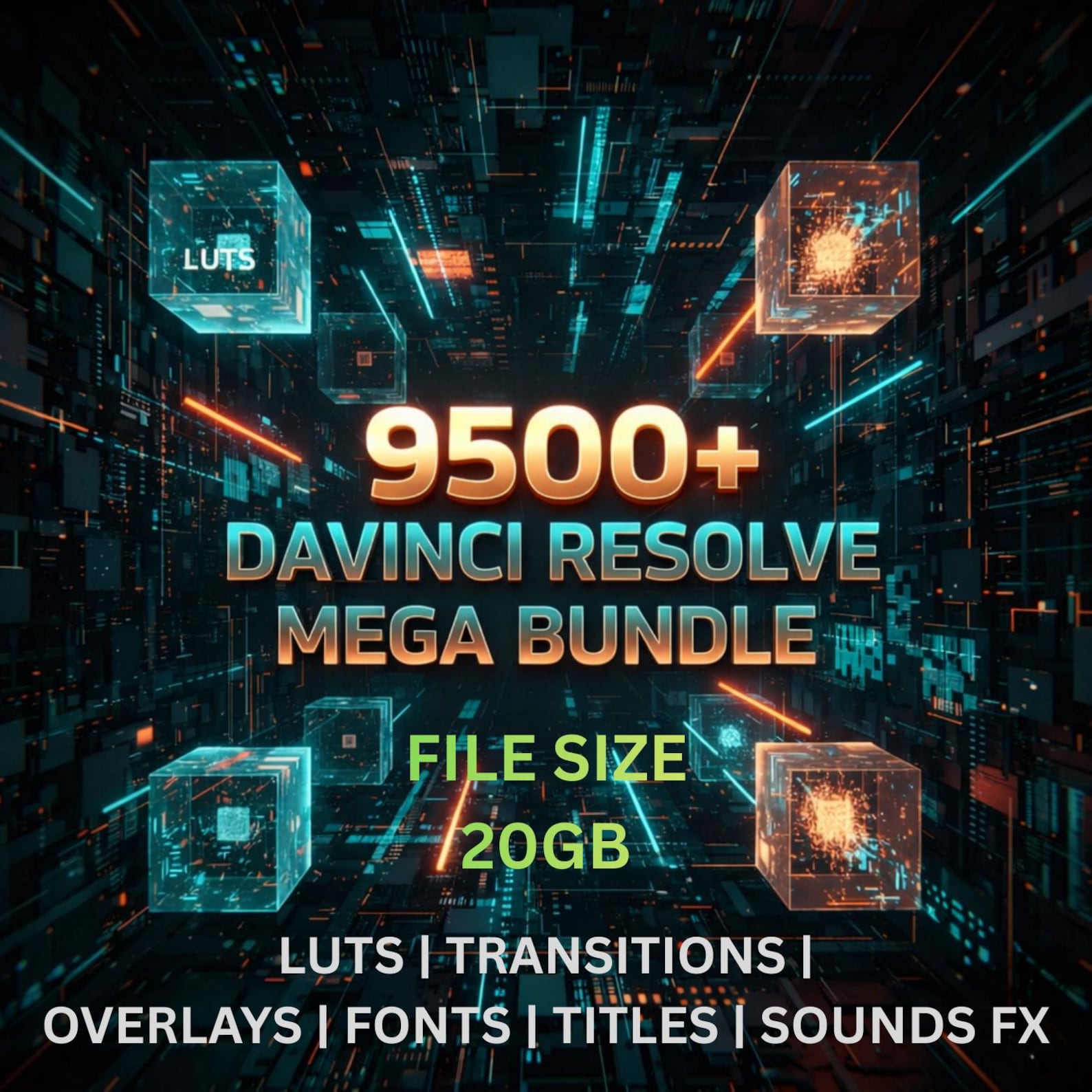 9500+ Davinci Resolve Super Creator Mega Bundle | Luts, Transitions ...