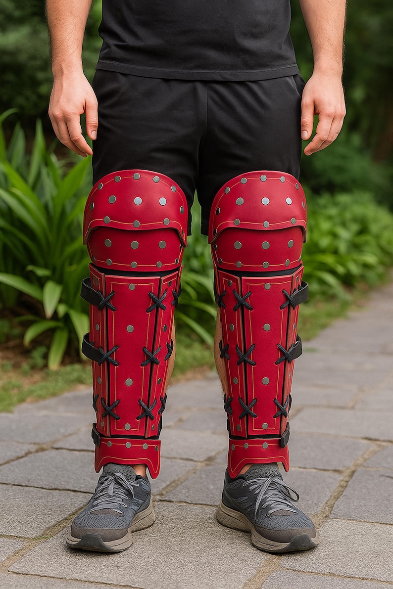 Medieval Style Leather Leg Armor: Steampunk LARP Greaves - Etsy