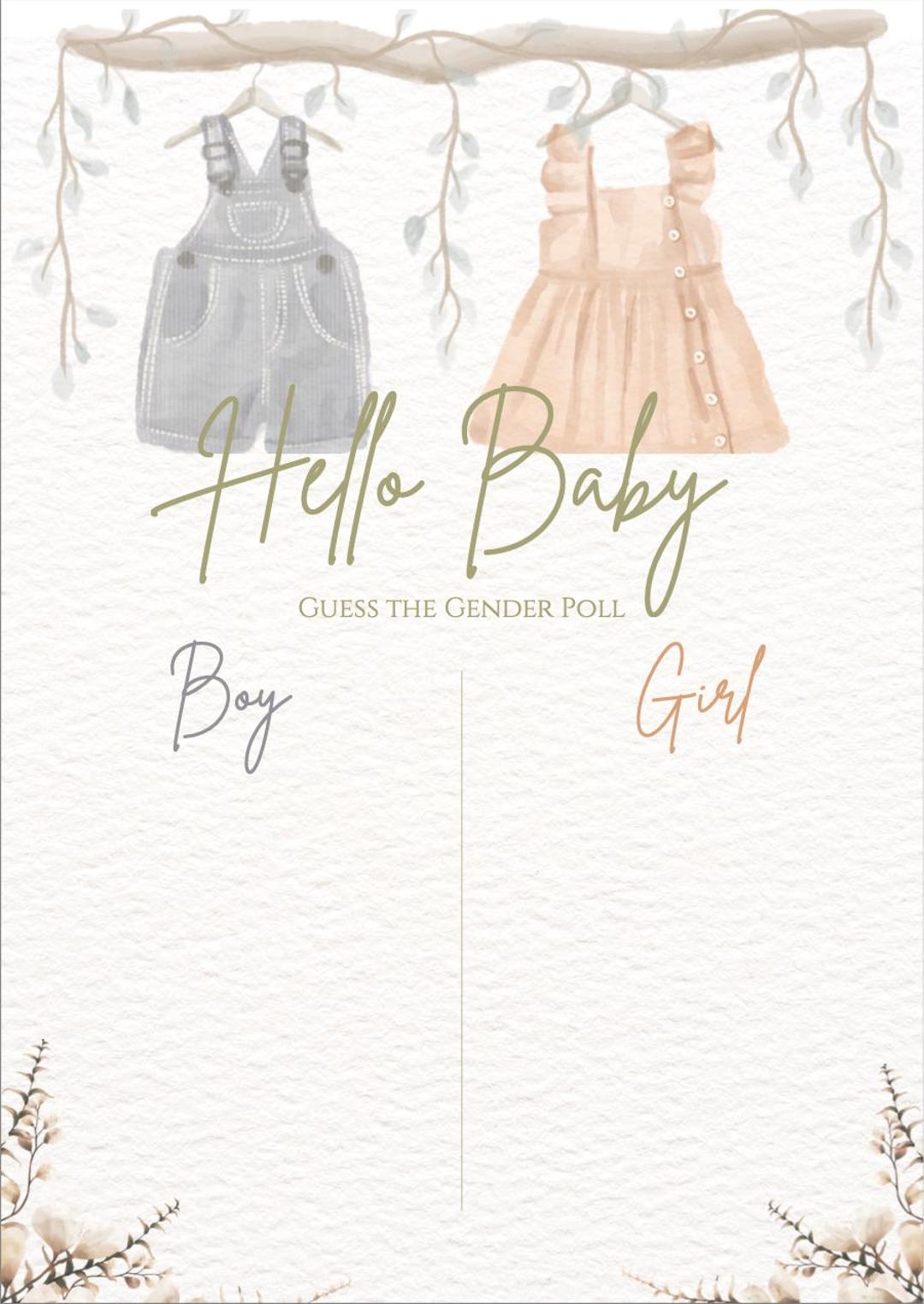 Gender Reveal Poll Game - Etsy