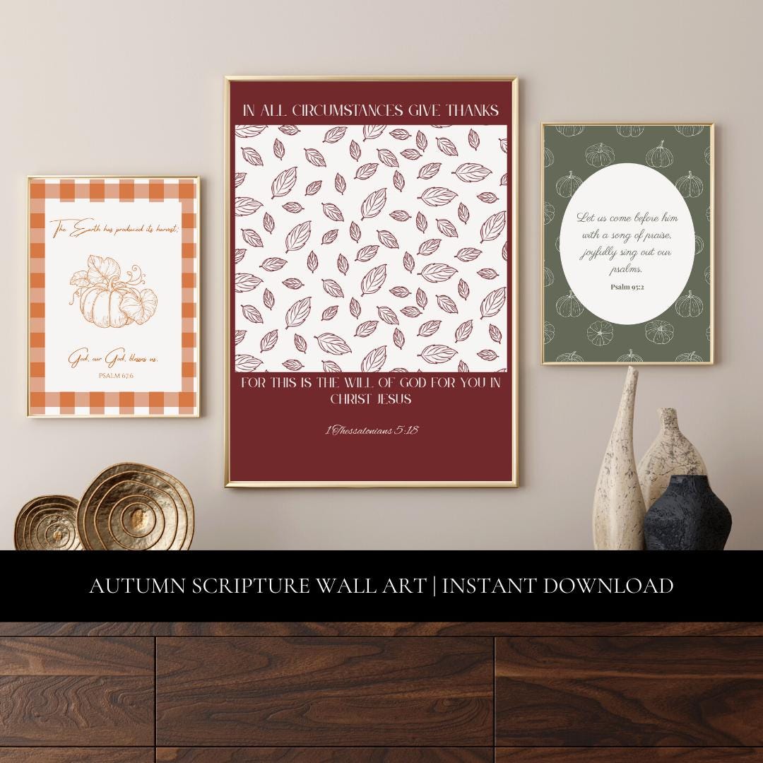 Catholic Fall Scripture Printables | Autumn Bible Verse Wall Art ...