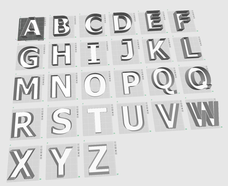 Fillable Letter Boxes A–Z & 0–9 .3mf 3D Print Files Digital Download - Etsy