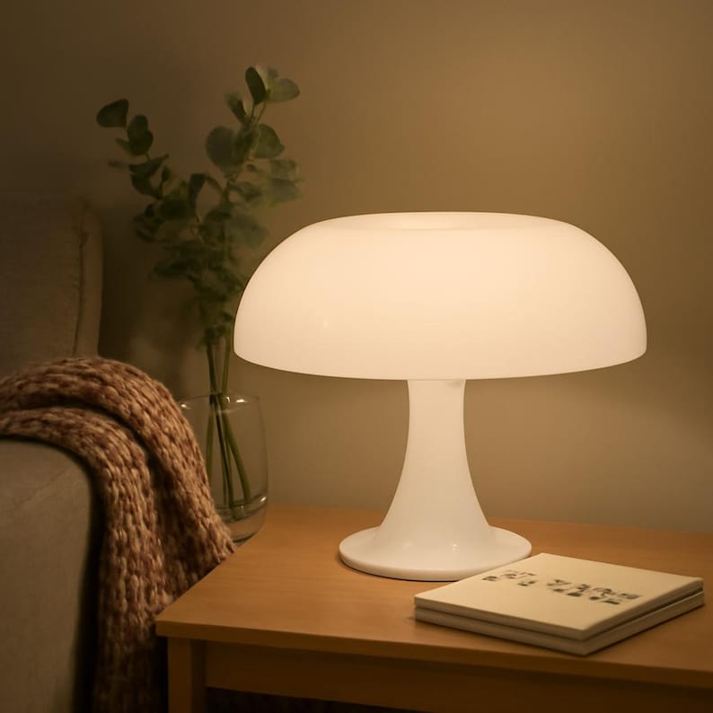 Orange Mushroom LED Lamp - Retro Whimsical Night Light - Etsy